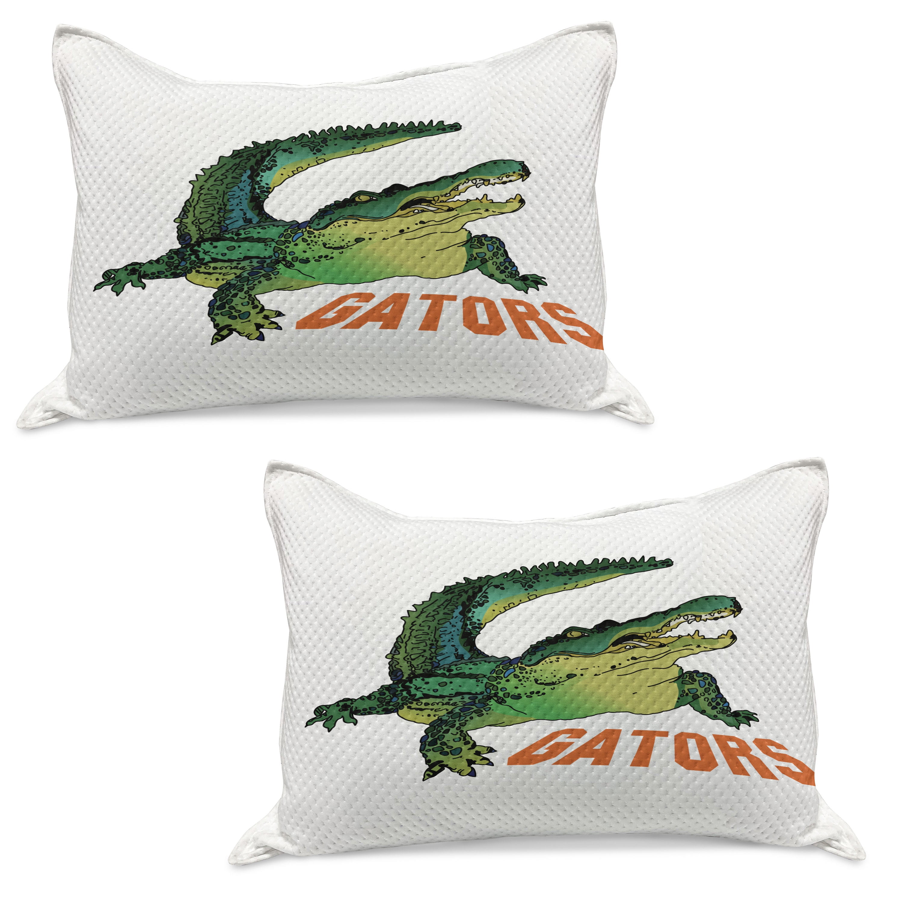 Reptile Knitted Quilt Pillowcover Set of 2, Grumpy Alligator Has Word ...