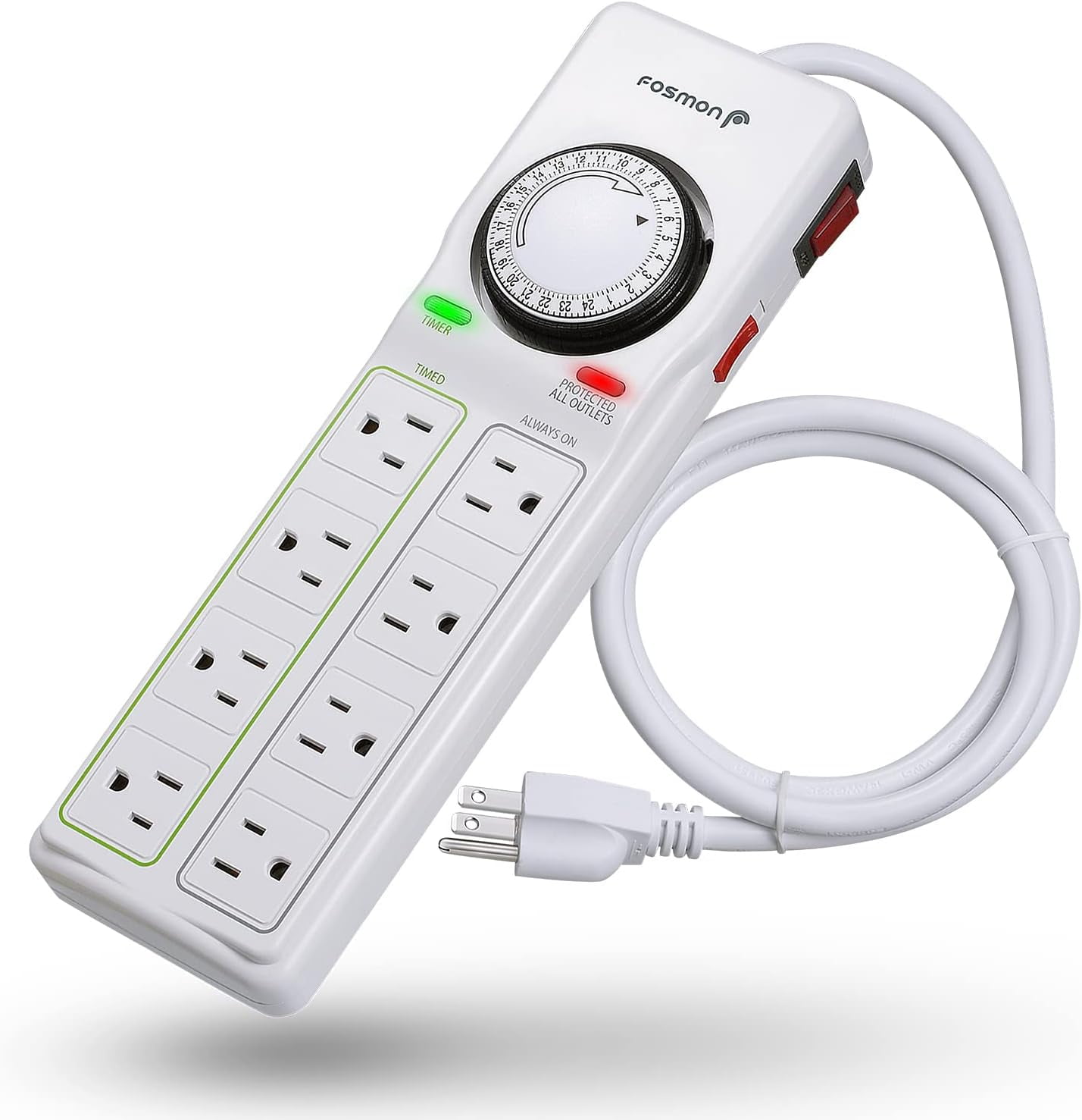 Reptile Light Timer, 8-Outlet Timer Power Strip with Surge Protector ...