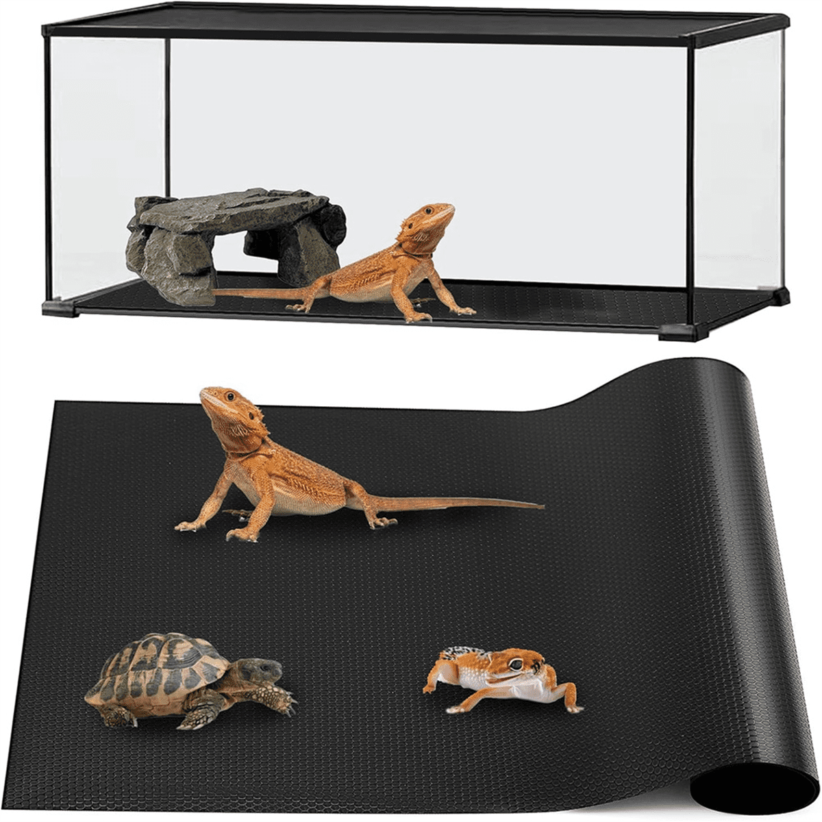 Reptile Mat,Reptile Terrarium Substrate Liner for Leopard Gecko, Lizard ...
