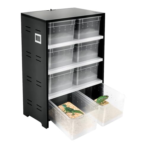 Reptile Rack System,Breeding Cabinet with Hygrometer,8pc Reptile ...
