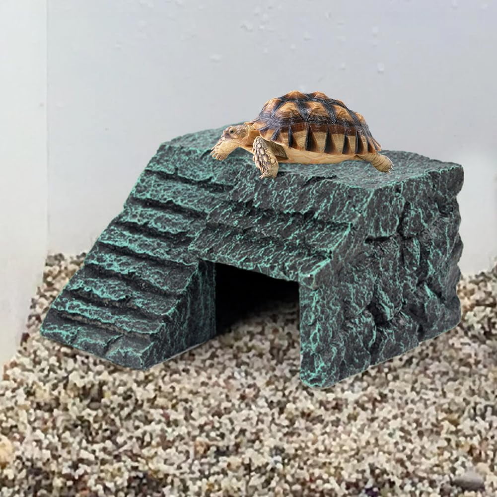 Reptile Resin Hide Cave With Stone Platform Cave For Reptiles Lizards ...