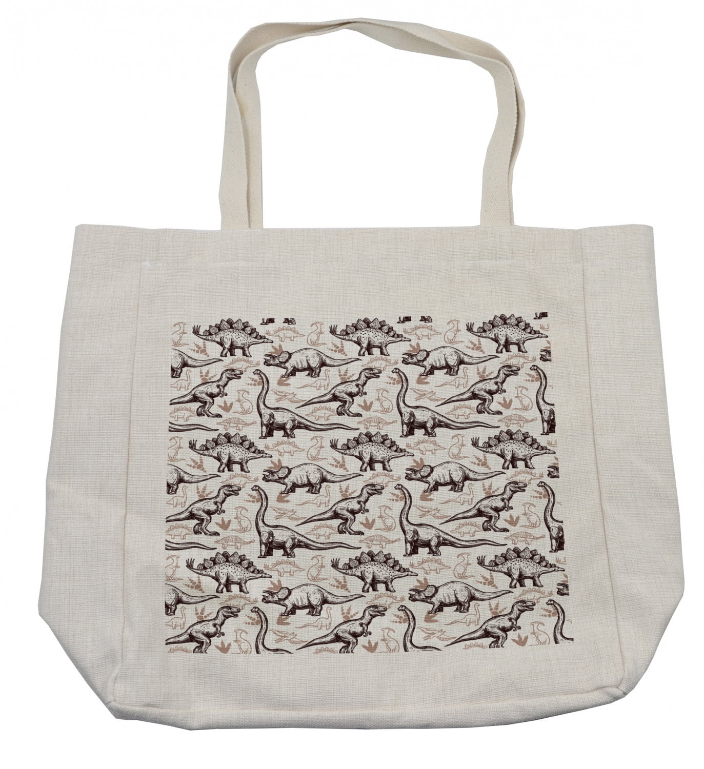 Reptile Shopping Bag, Magnificent Reptiles with Footprints Doodle Art ...