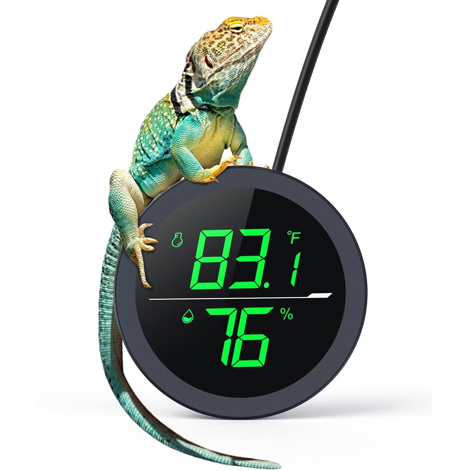 Reptile Tank Thermometer, PAIZOO LED Digital Reptile Thermometer and ...