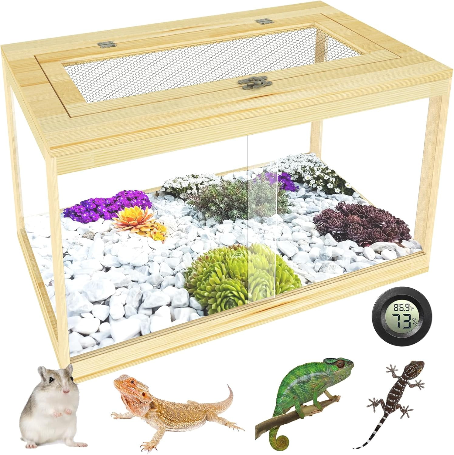 Reptile Terrarium 28 Gallon, Snake Enclosure, Lizard, Leopard Gecko ...