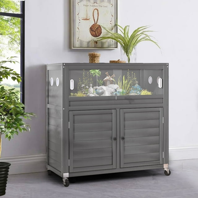 Reptile Terrarium Stand, 30 Gallon Reptile Tank with Adjustable Storage ...