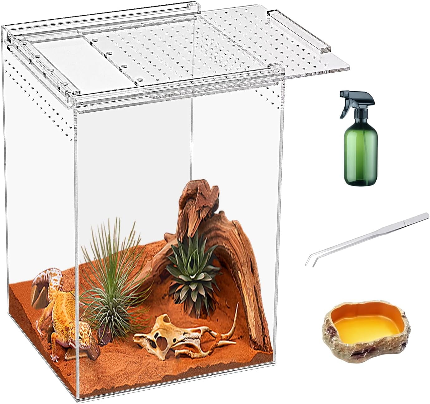 Reptile Terrarium kit,8" x 8"x 12" Reptile Breeding Box, Magnetic ...