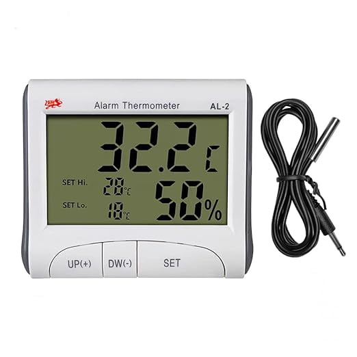 Reptile Thermometer Hygrometer with Alarm Function Aquarium Thermometer ...