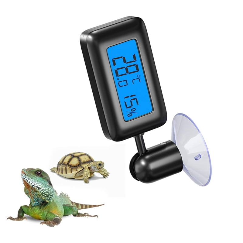 Reptile Thermometer Hygrometer with Suction Cup Digital Temperature ...