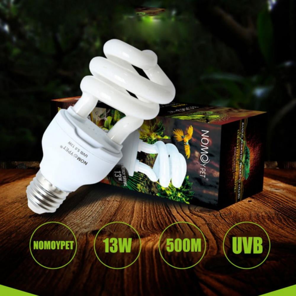 Energy Saving Reptile Lamps UVB Bulb, Spiral Compact 13 Watts UVB 5.0 ...