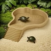 Reptile Water Dish Tortoise Habitat with Non-Slip Ramp Shallow Reptile ...