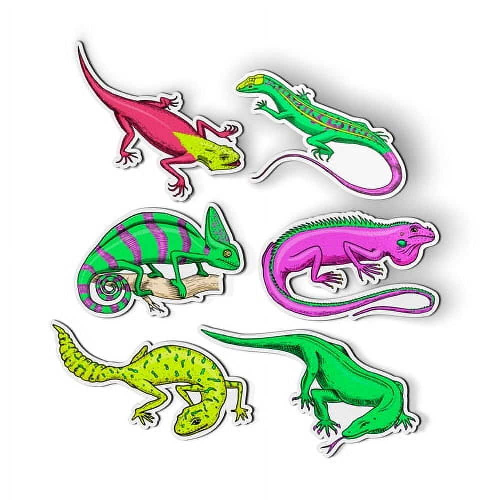 Reptiles Set of 6 Lizards Chameleon Gecko - 4" each Magnets for Car ...