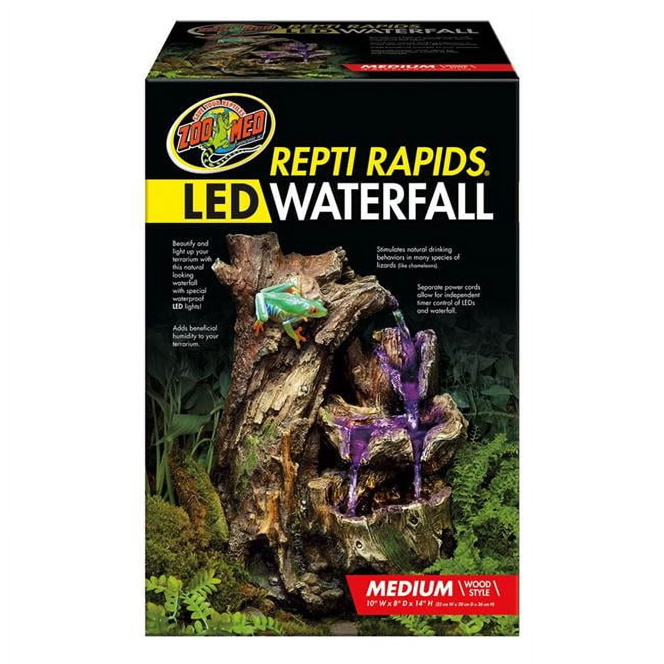 Reptirapids Led Waterfall Wood Reptile Decor, Medium - Walmart.com