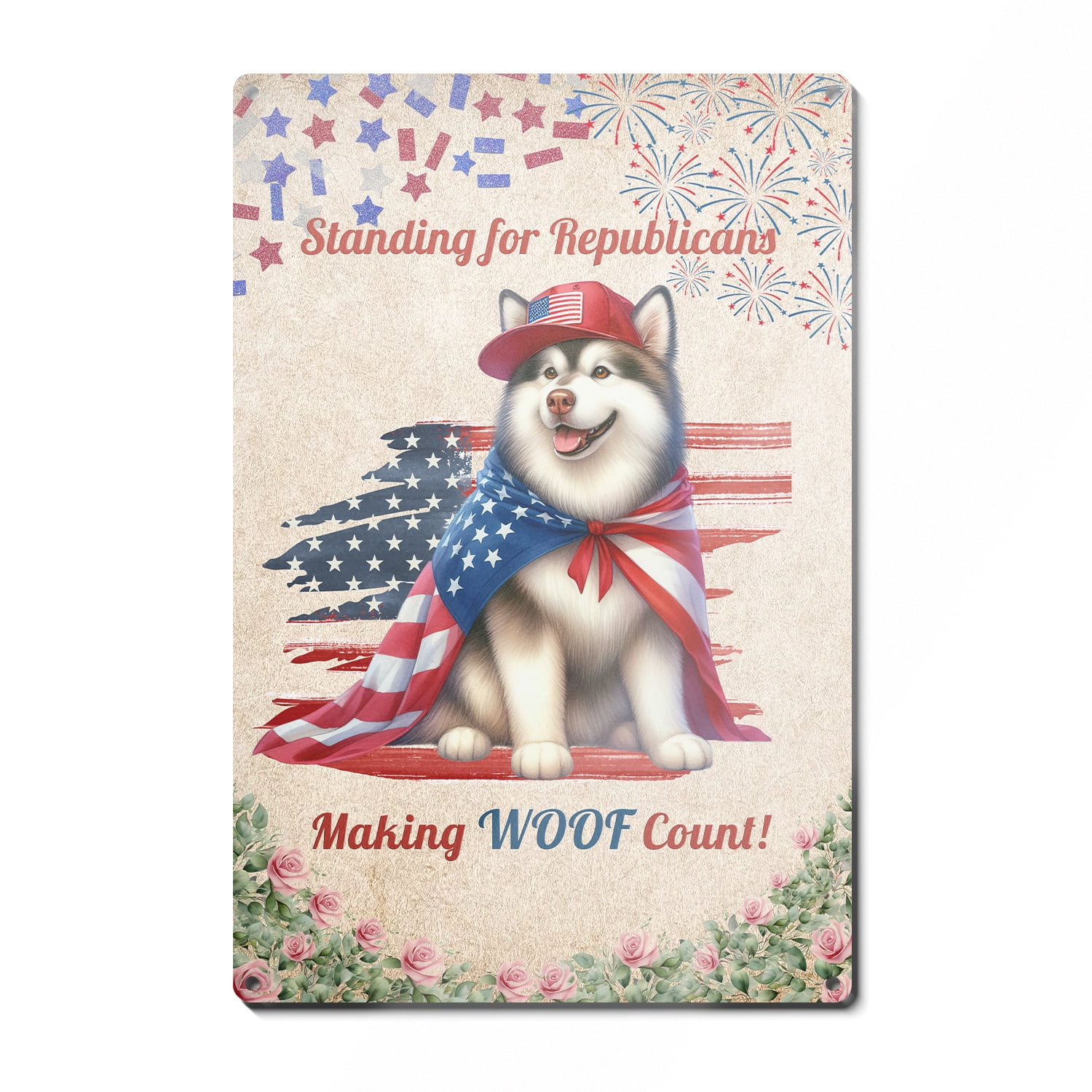 Republican Alaskan Malamute Making Woof Count Election 2024 Vertical ...