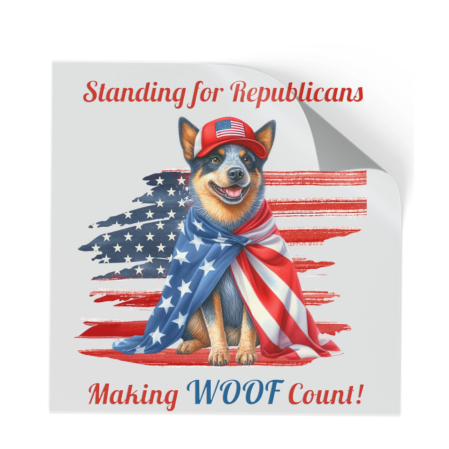 Republican Australian Cattle Dog Making Woof Count Election 2024 Cutout ...
