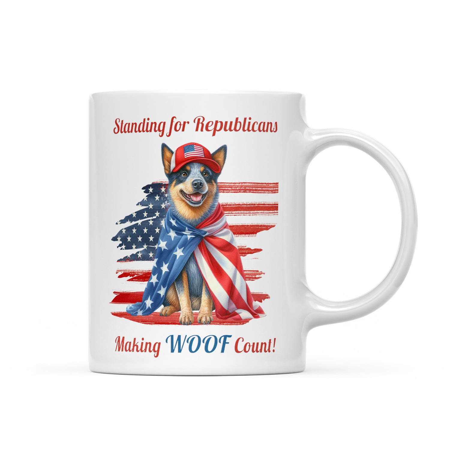 Republican Australian Cattle Dog Making Woof Count Election 2024 Mug ...