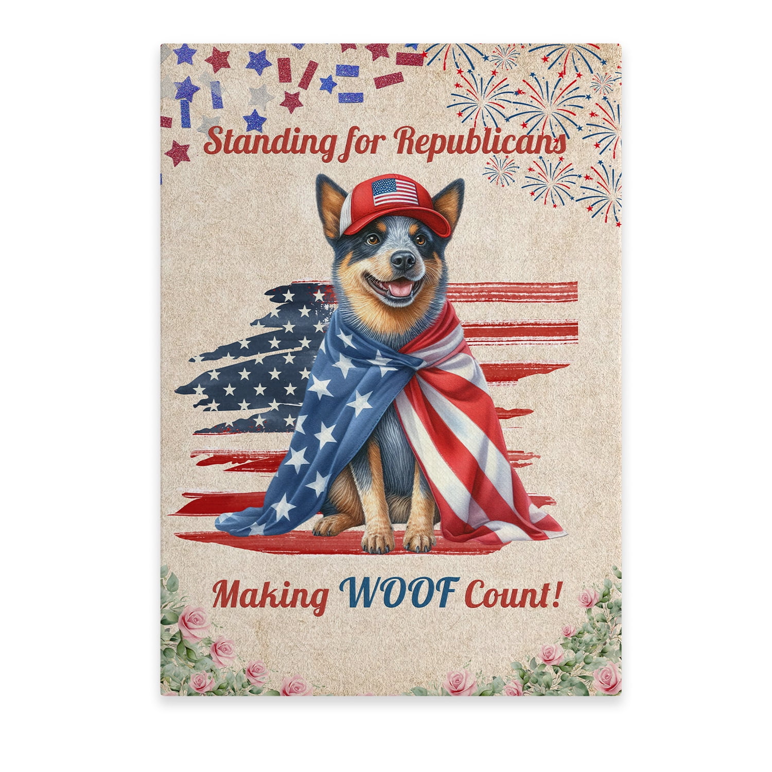 Republican Australian Cattle Dog Making Woof Count Election 2024 ...