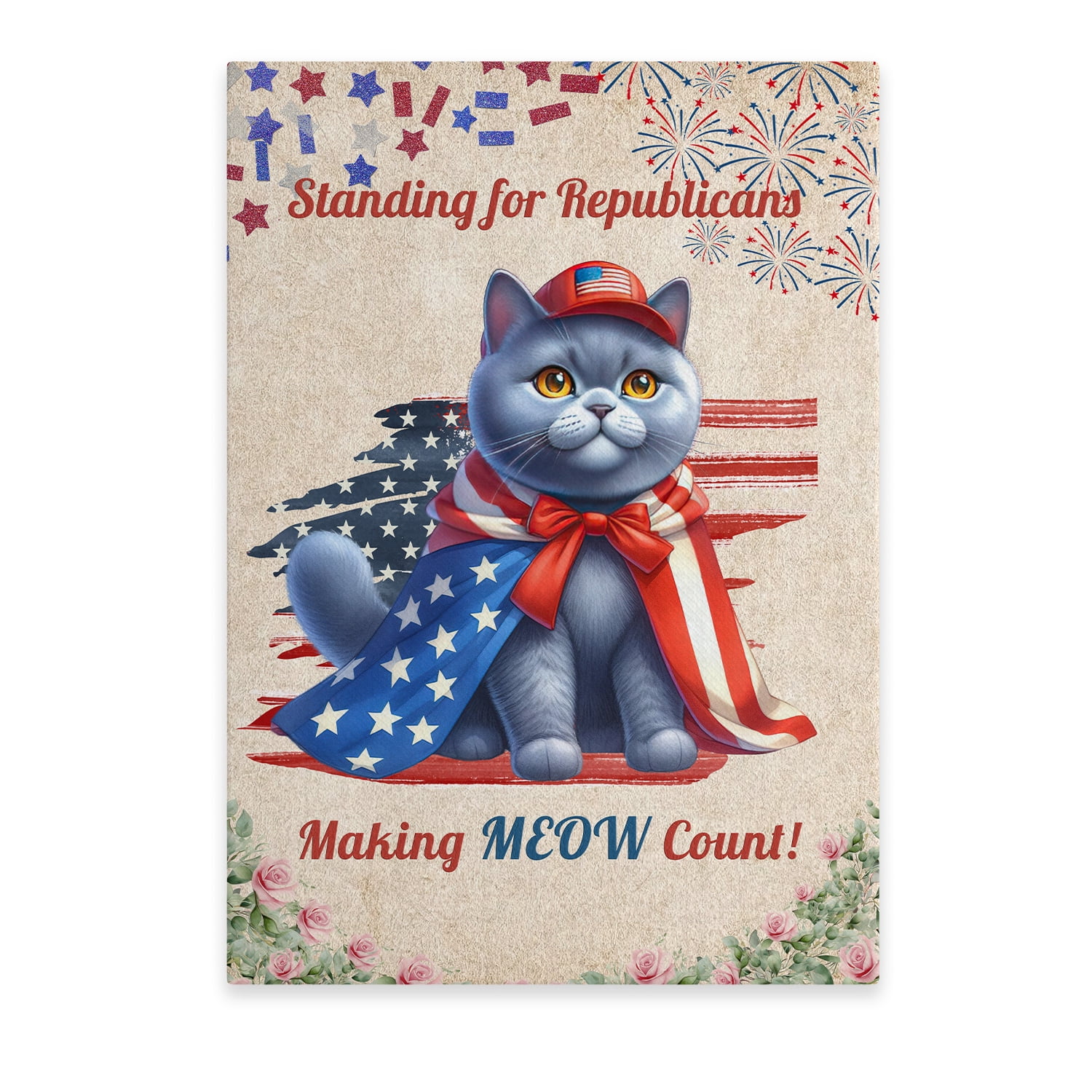 Republican British Shorthair Making Meow Count Election 2024 Vertical ...