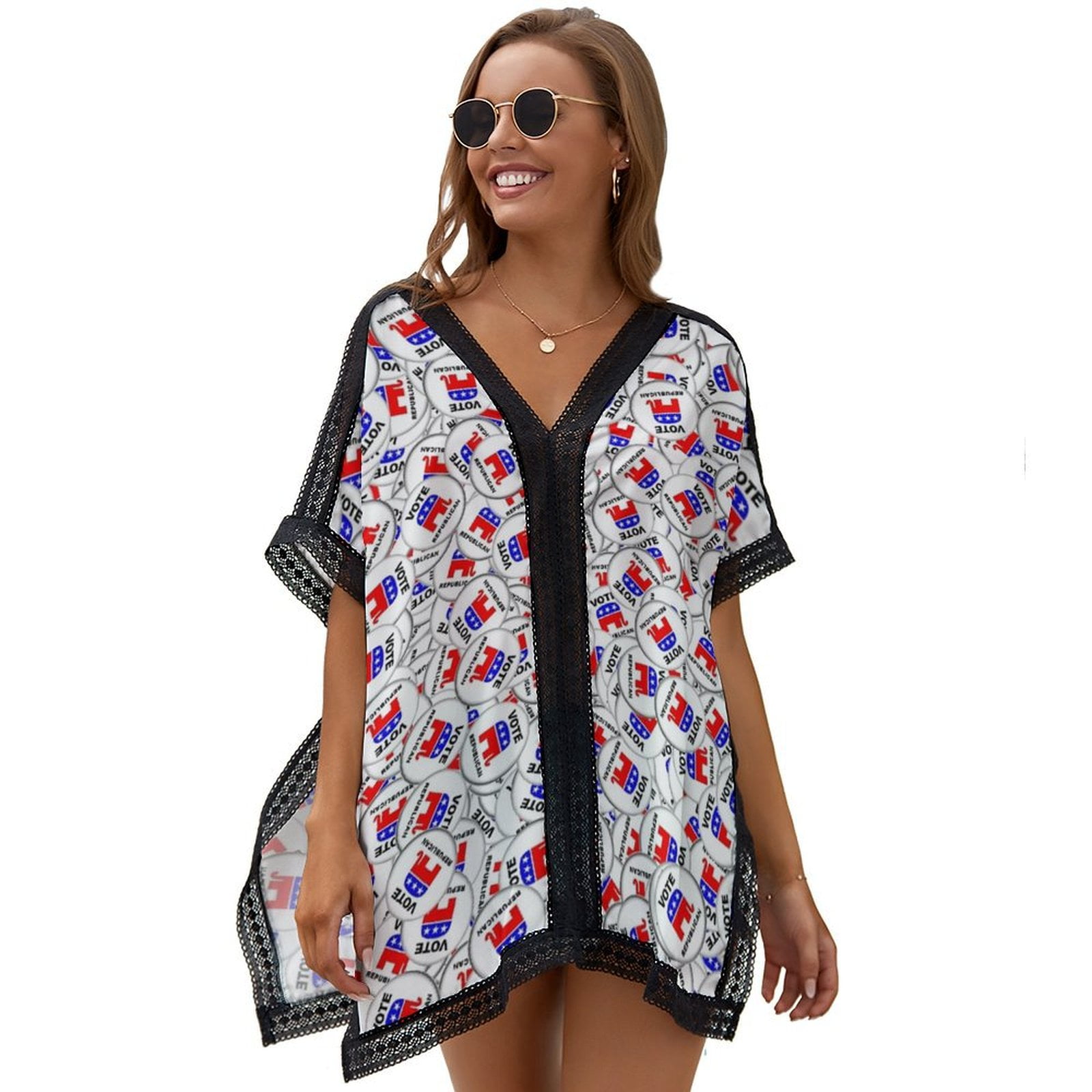 Republican Button Women's Swimsuit Coverup Summer Beach Cover Up ...