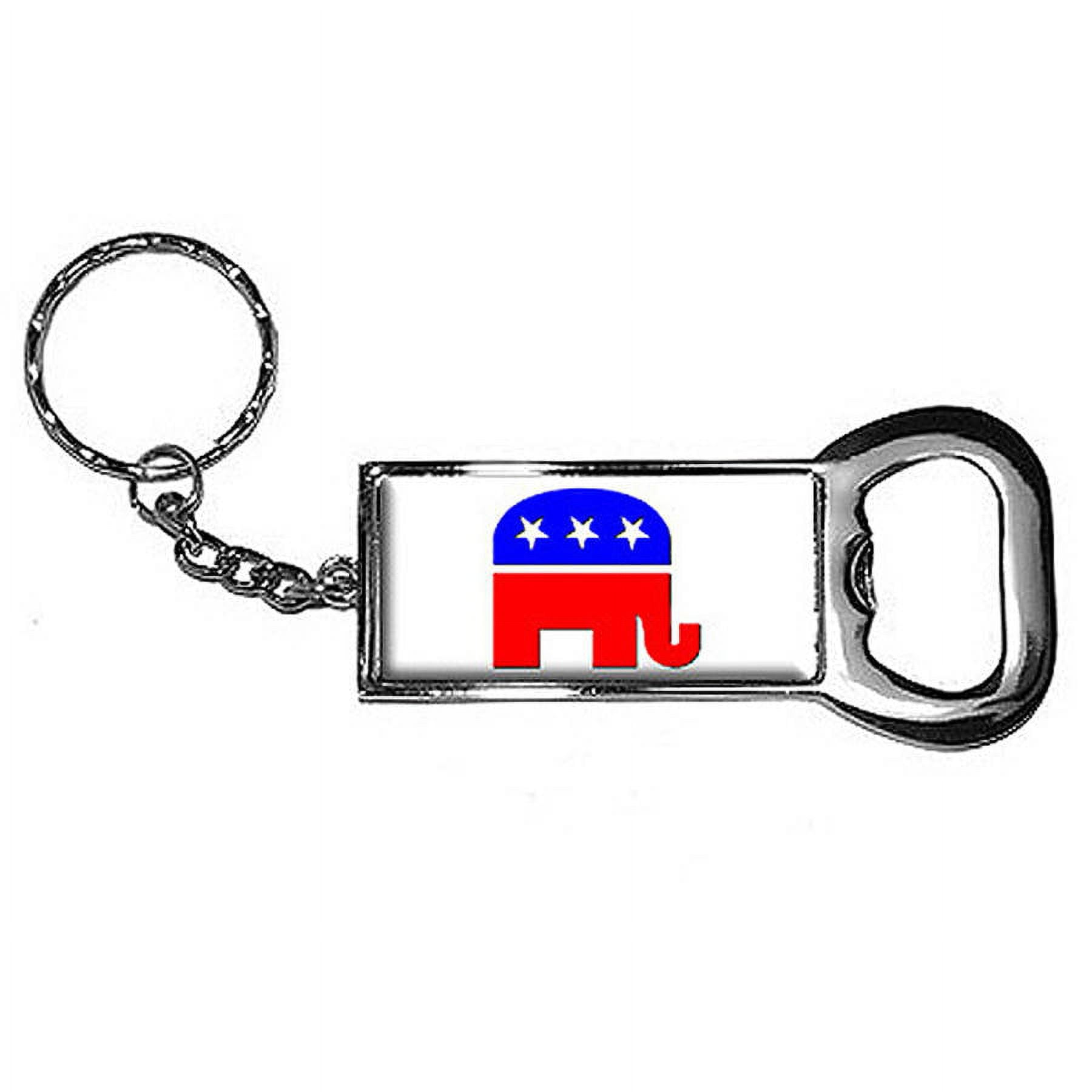 Republican Elephant Keychain Key Chain Ring Bottle Bottlecap Opener ...