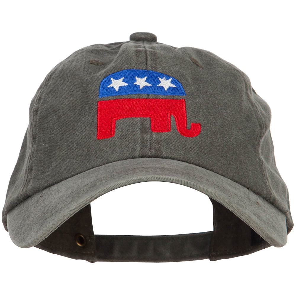 Republican Elephant USA Embroidered Dyed Unstructured Cap - Dk Green ...