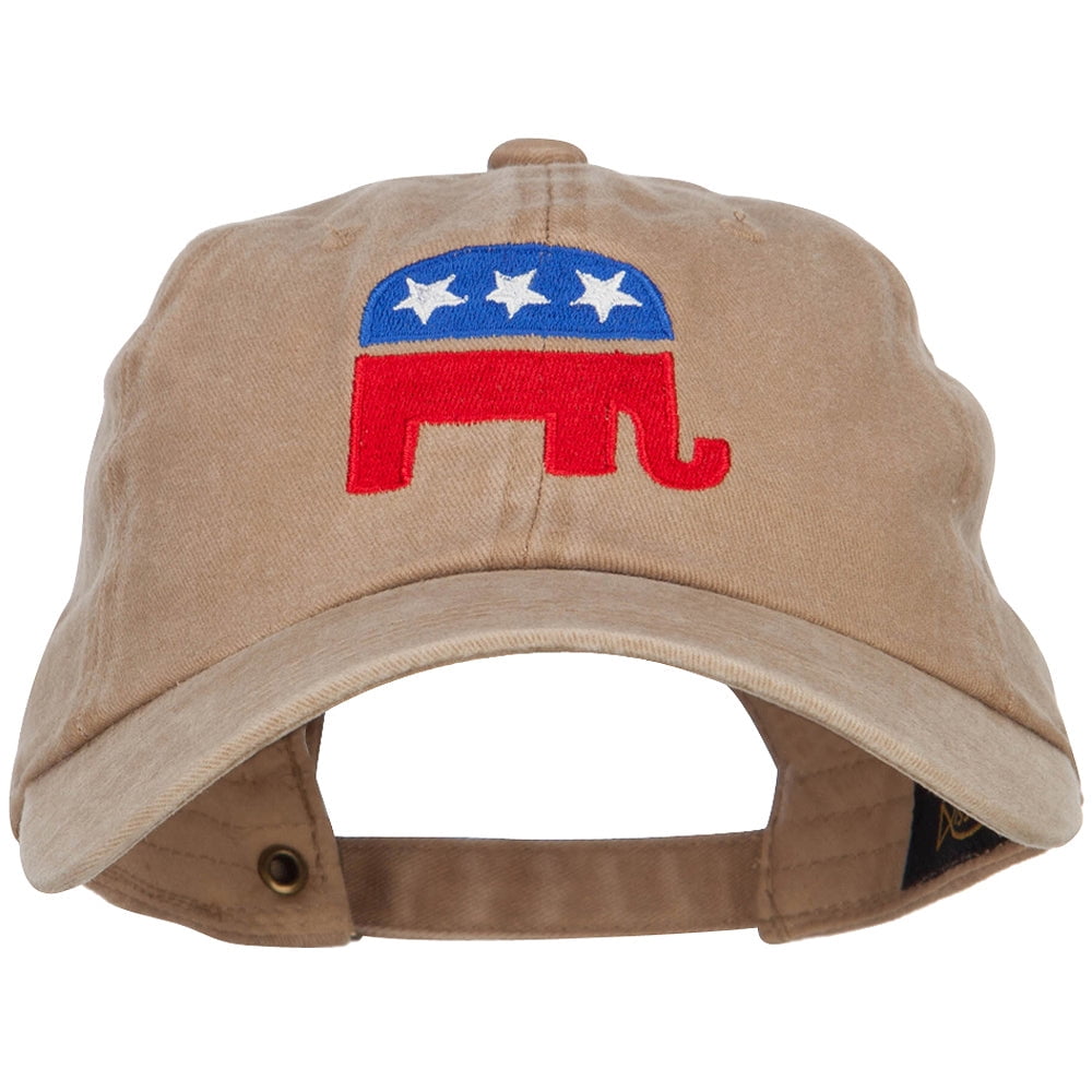 Republican Elephant USA Embroidered Dyed Unstructured Cap - Khaki OSFM ...