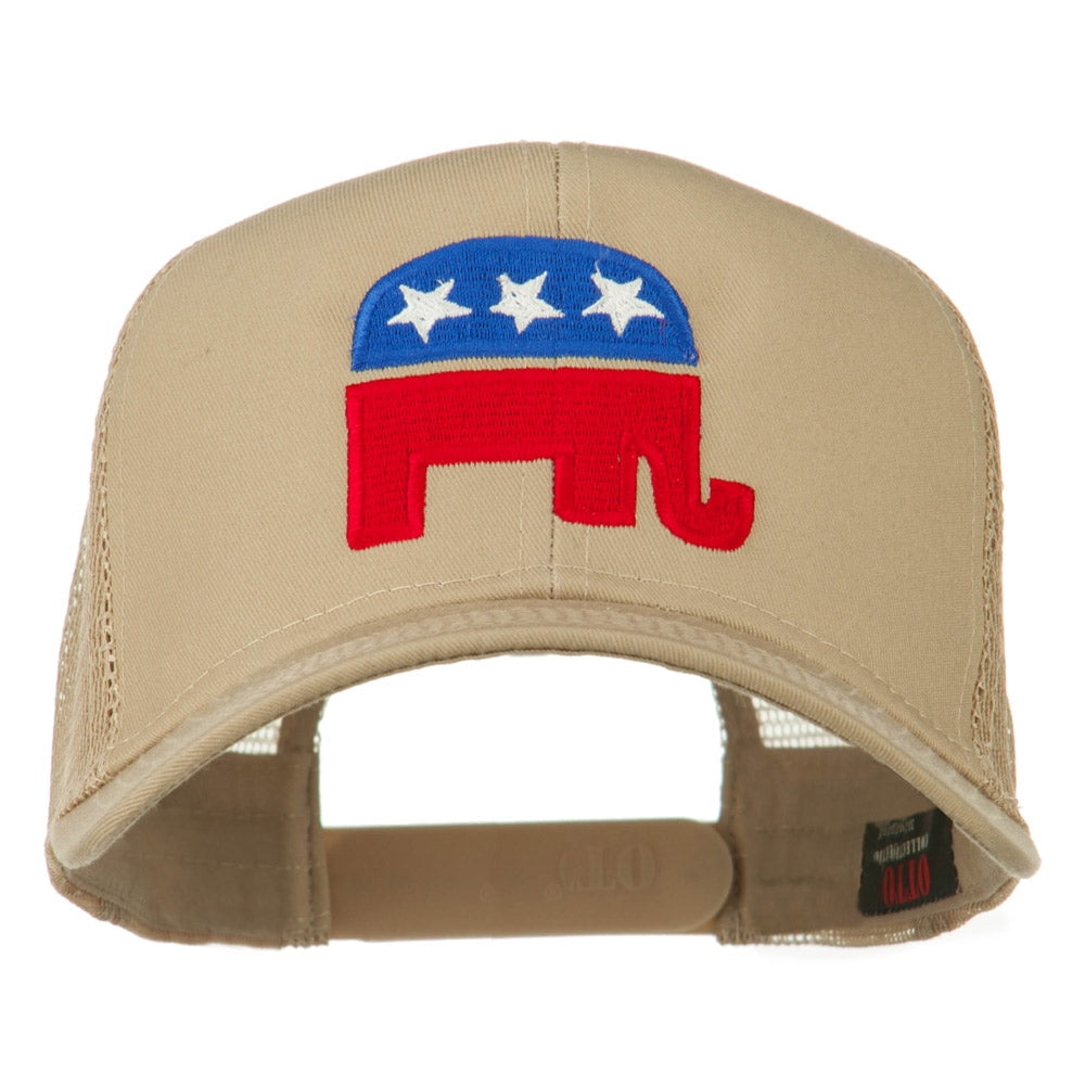 Republican Elephant USA Embroidered Mesh Back Cap - Khaki OSFM ...