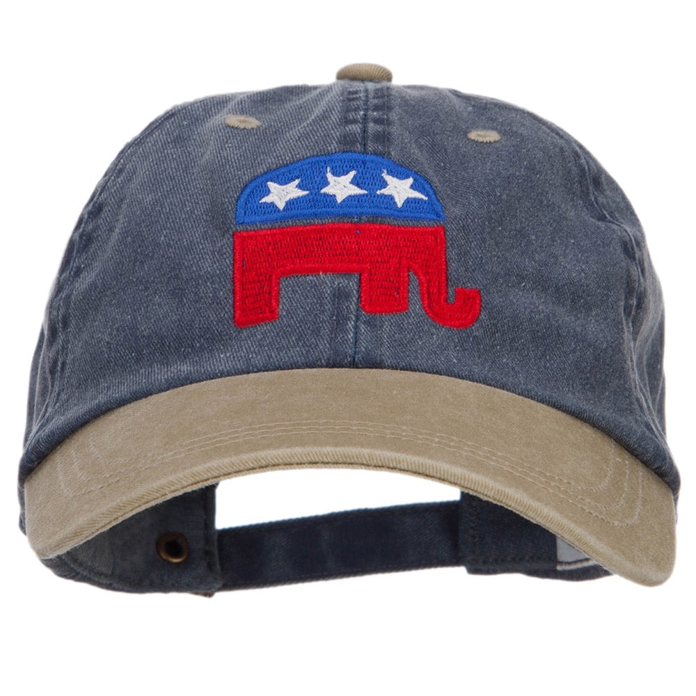 Republican Elephant USA Embroidered Two Tone Cap - Navy Khaki OSFM ...