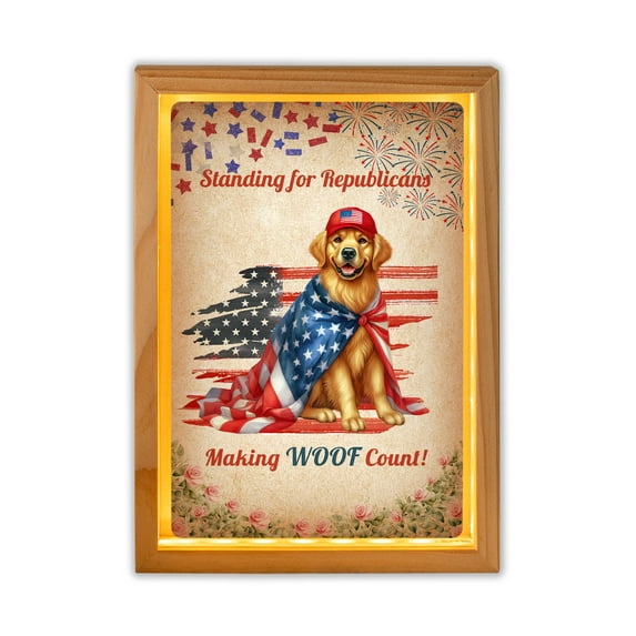 Republican Golden Retriever Making Woof Count Election 2024 Acrylic ...