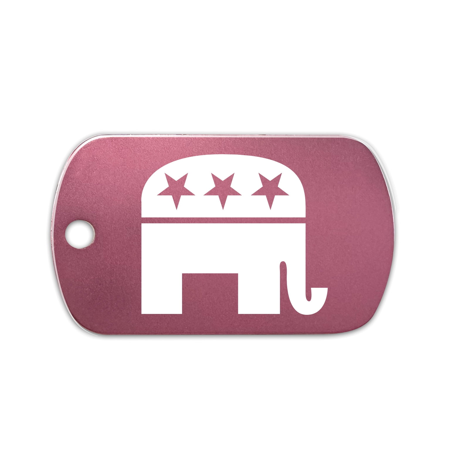 Republican Logo GI Dog Tag Aluminum Keychain elephant gop - Pink ...