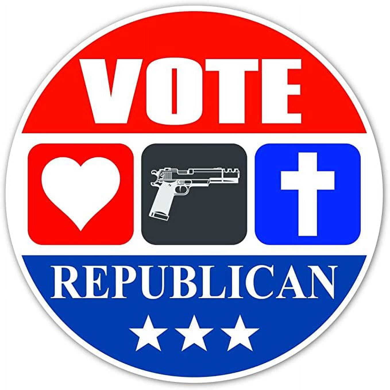 Republican Party Love Weapons and Jesus Vinyl Decal Bumper Sticker ...