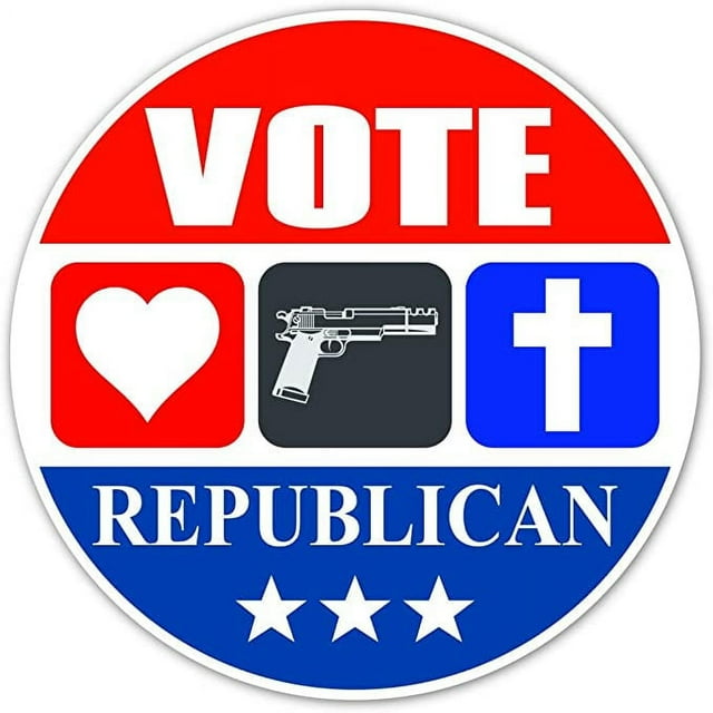 Republican Party Love Weapons and Jesus Vinyl Decal Bumper Sticker ...