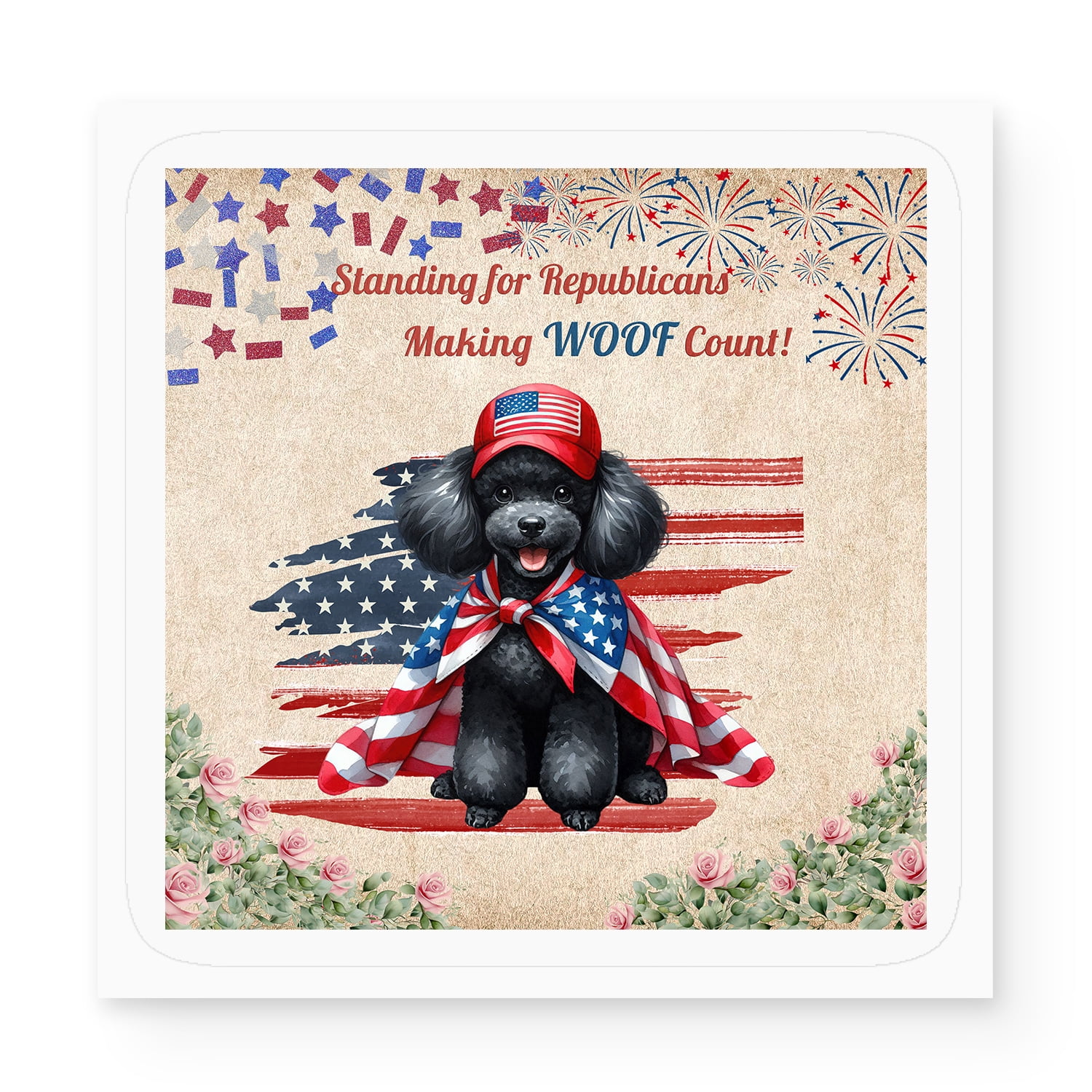 Republican Poodle Making Woof Count Election 2024 Vinyl Sticker Poodles ...