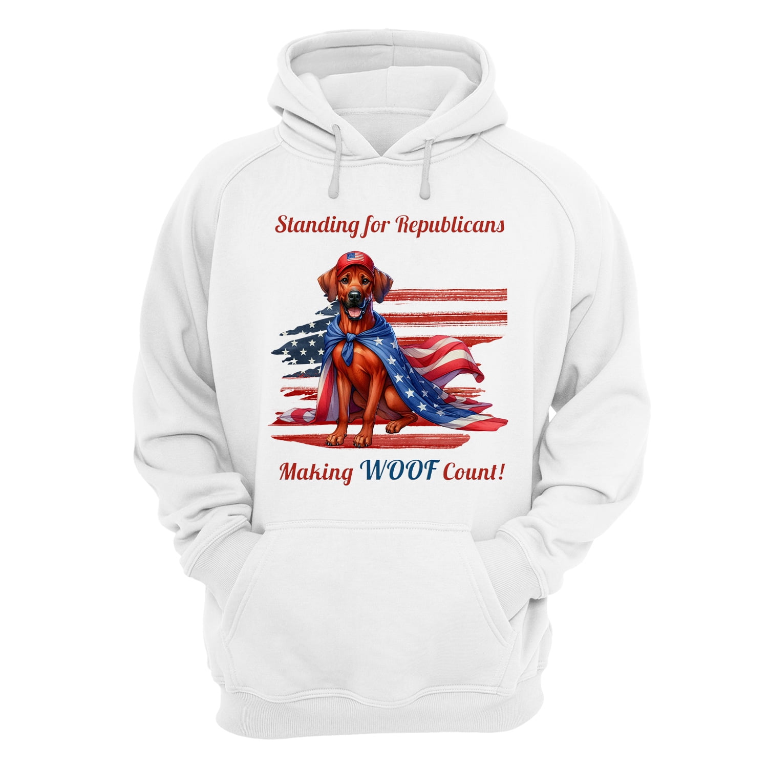 Republican Rhodesian Ridgeback Making Woof Count Election 2024 Hoodie ...