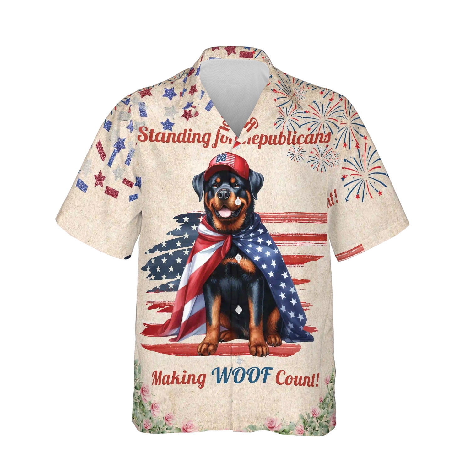 Republican Rottweiler Making Woof Count Election 2024 Hawaiian Shirt ...