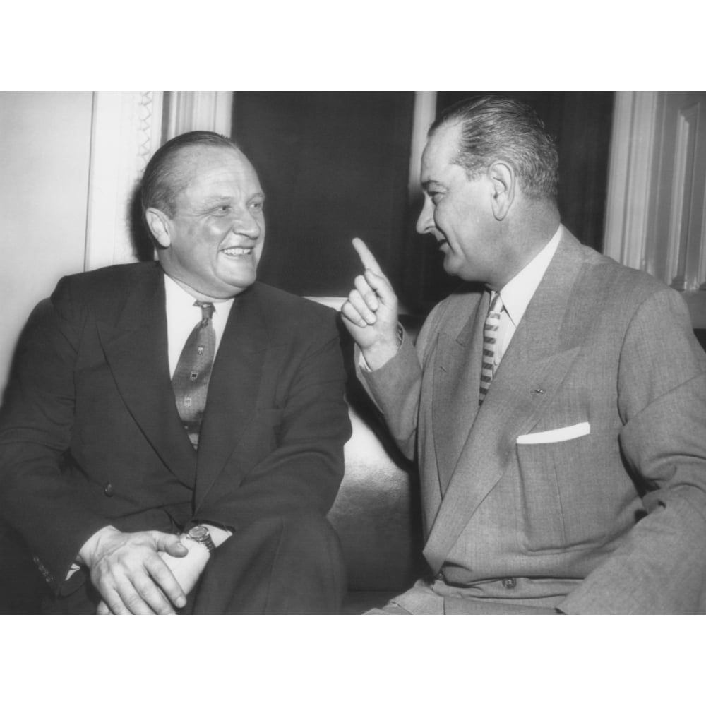 Republican Senator William Knowland With Democratic Sen. Lyndon Johnson ...
