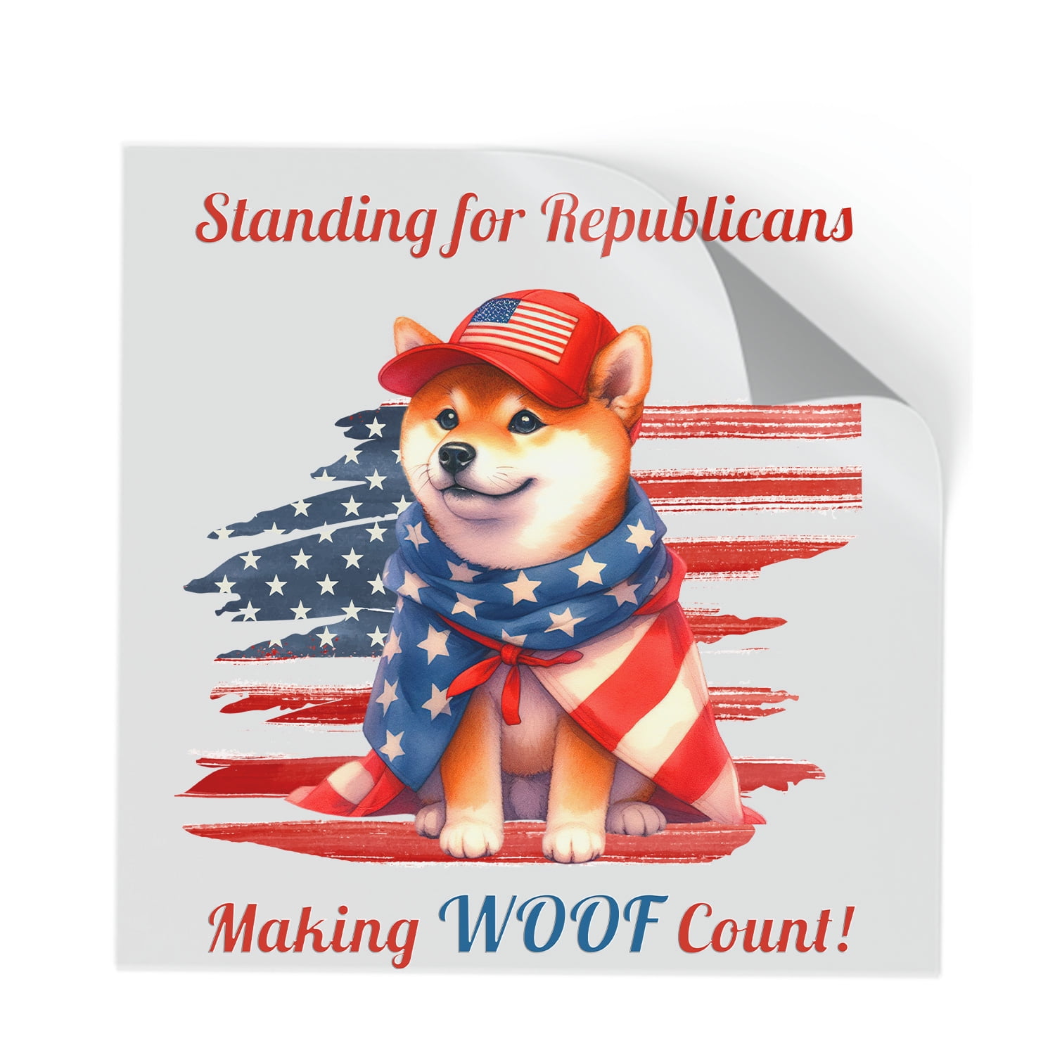 Republican Shiba Inu Making Woof Count Election 2024 Cutout Transfer ...