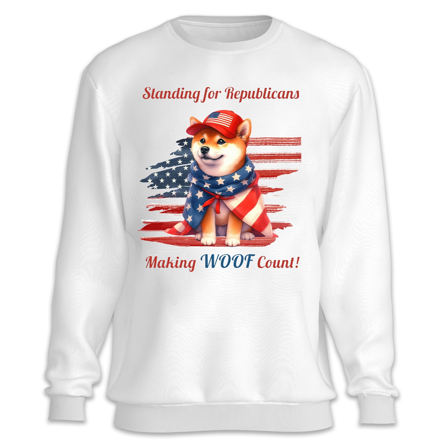 Republican Shiba Inu Making Woof Count Election 2024 Sweatshirt Unisex ...