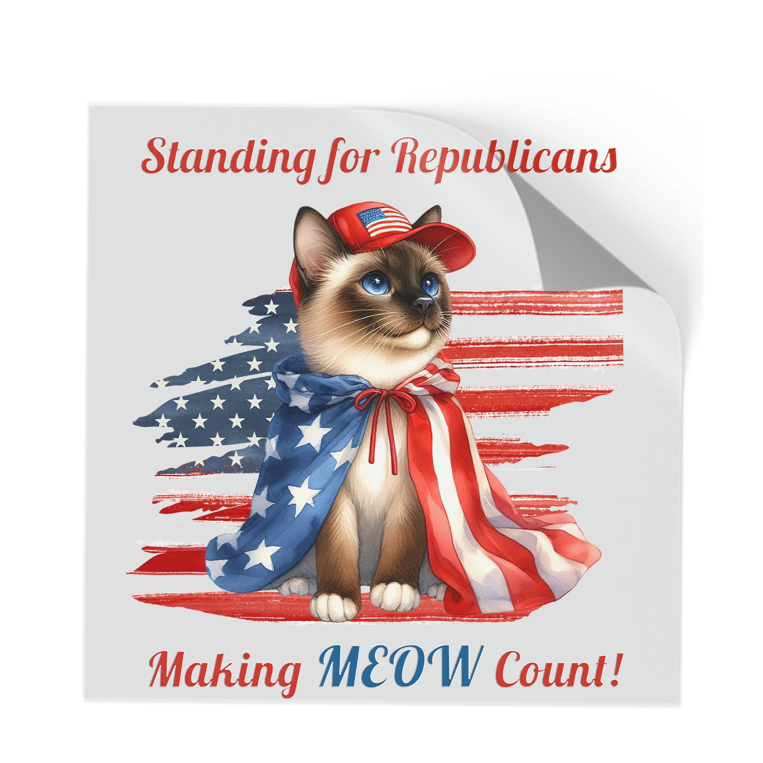Republican Siamese Making Meow Count Election 2024 Cutout Transfer ...