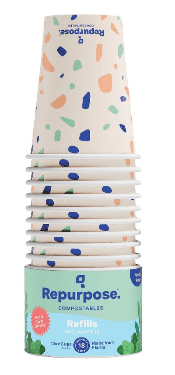 Repurpose 12oz 18ct Paper Cups, Compostable - Walmart.com