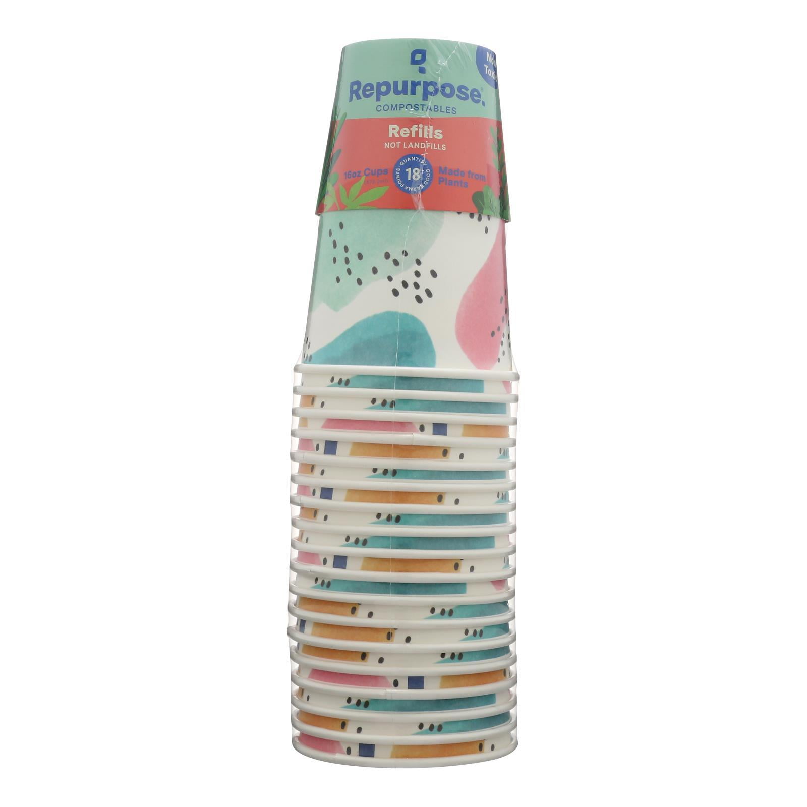 Repurpose - Cups Compostable 16 Oz - Case of 12 - 18 CT - Walmart.com