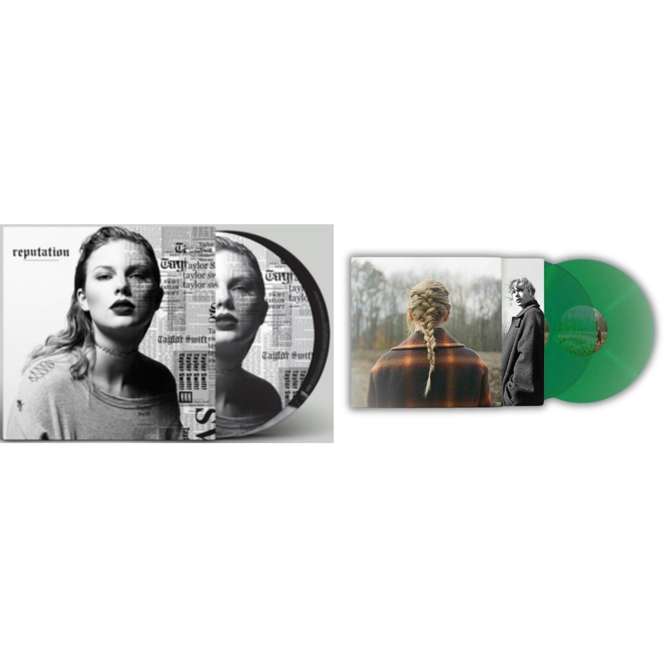 Reputation (Picture Disc) & Taylor Swift - Evermore (Translucent Green ...