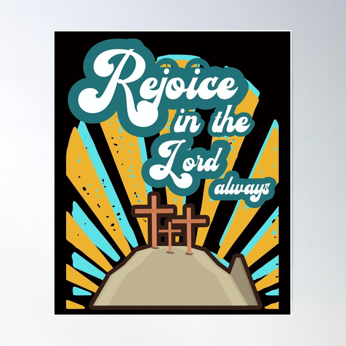 Rertro Rejoice In The Lord Always Poster Wall Art, Modern Wall Decor ...