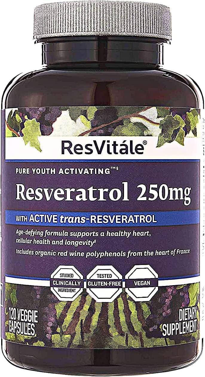 ResVitale Resveratrol 250mg - Anti Aging, Heart & Immune Support, with ...