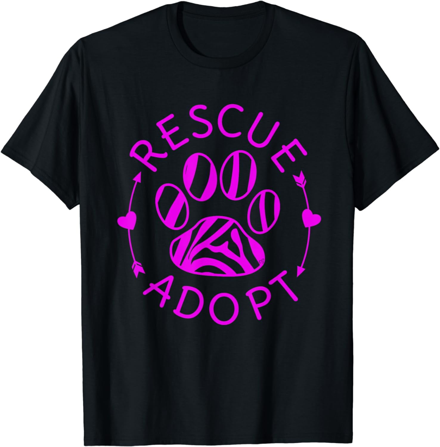 Rescue Adopt Animal Lover Gift Cats Dogs Paw Print Lovers T-Shirt ...