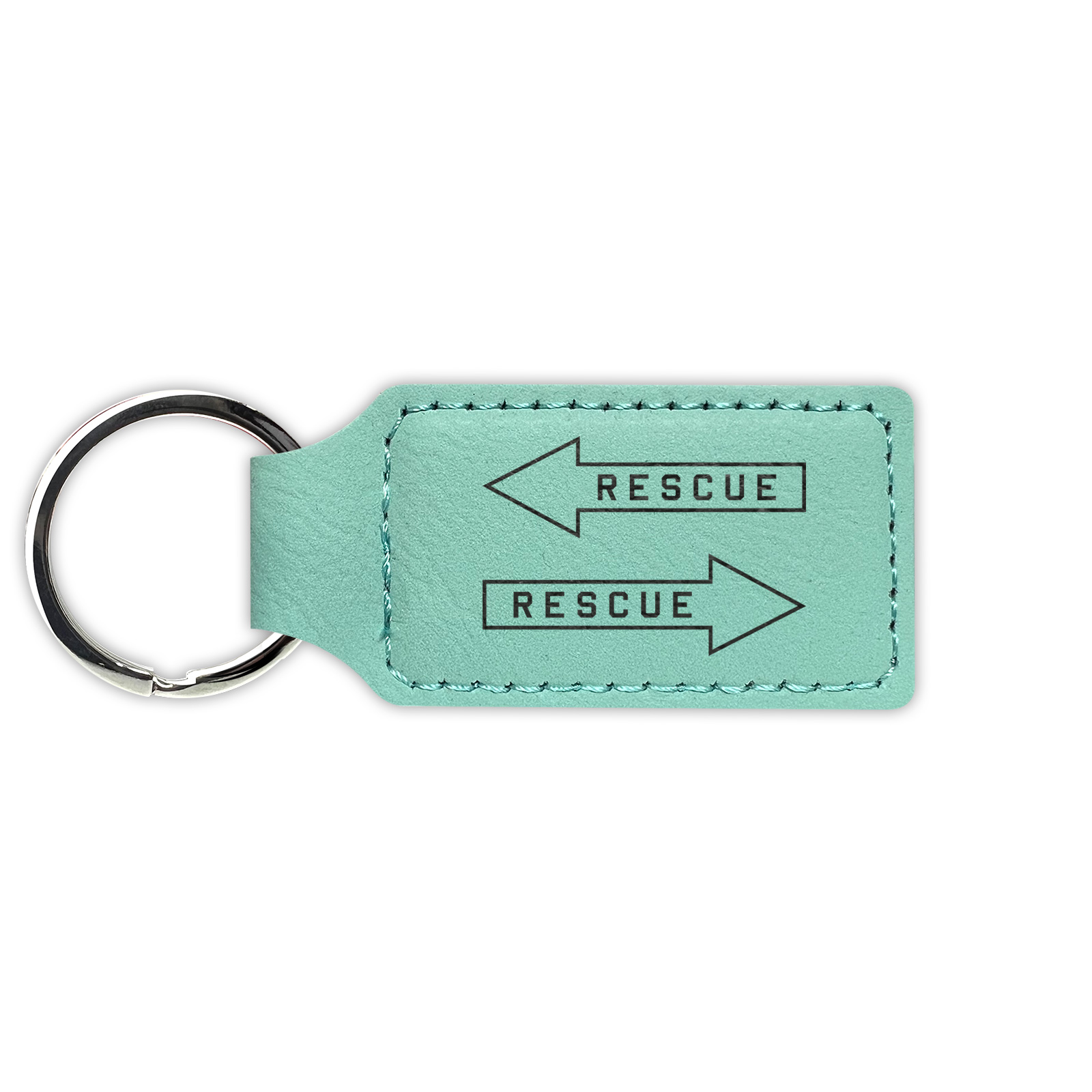 Rescue Arrow Keychain Leatherette Rectangle - Laser Engraved - Many Colors - Key Chain Ring ...