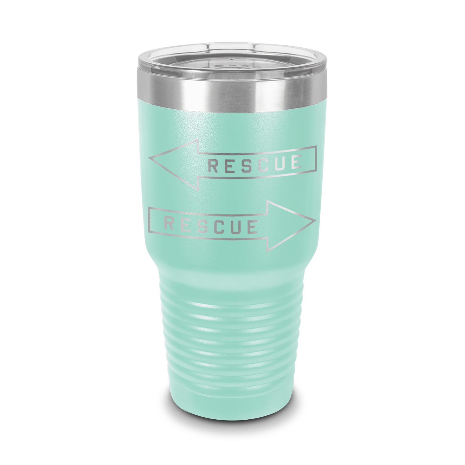 Rescue Arrow Tumbler 30 oz - Laser Engraved w/ Clear Lid - Stainless ...