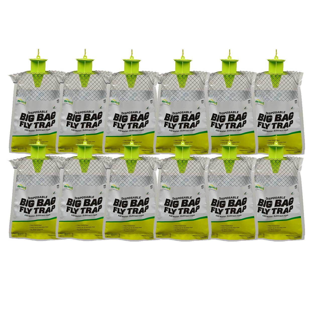Rescue Big Bag Fly Trap 12 ct Outdoor Disposable Bait Large Flies ...