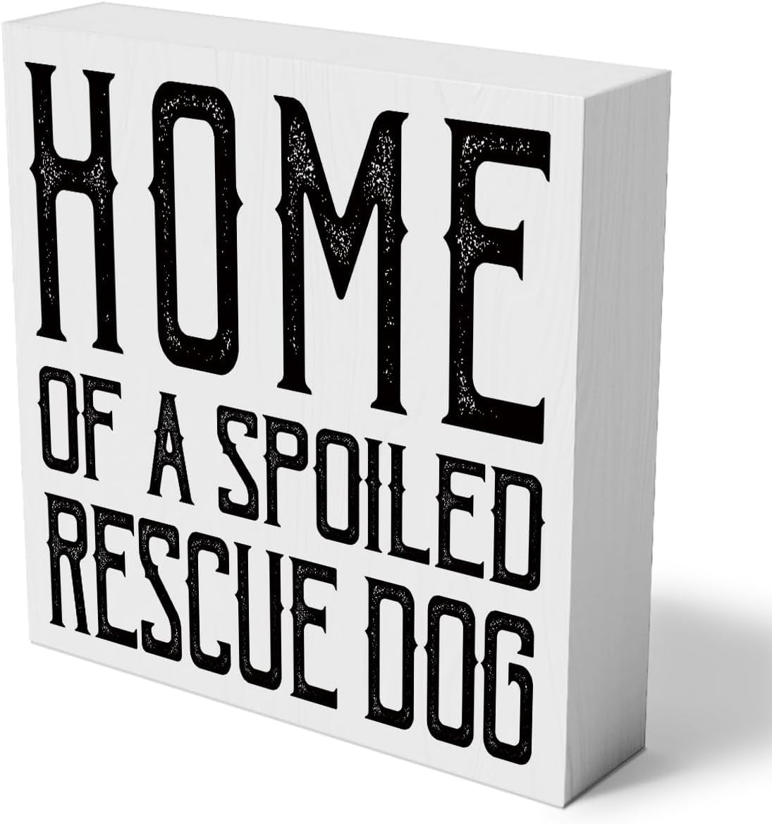 Rescue Dog Wooden Box Sign Home Wall Decor 7x7 Inch Rustic Home of a ...