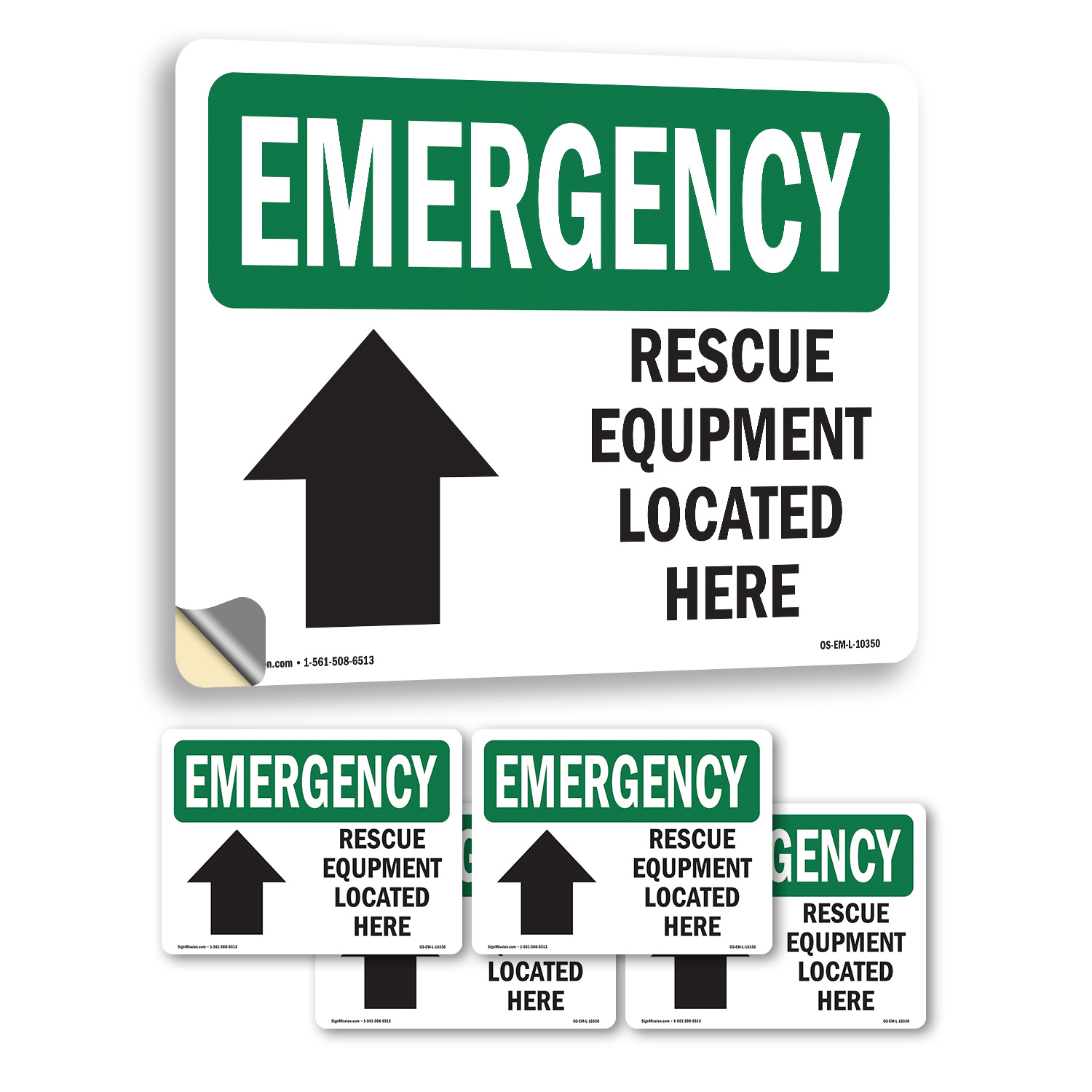Rescue Equipment Located Here OSHA Emergency Vinyl Decal Label 10 Inch ...