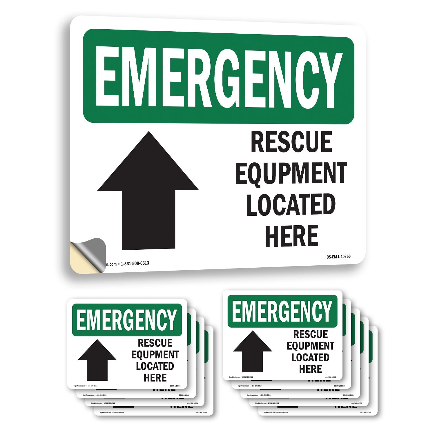 Rescue Equipment Located Here OSHA Emergency Vinyl Decal Label 5 Inch x ...